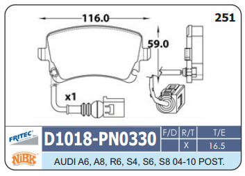 Pastilla de freno para TOYOTA CORONA, STATION WAGON 81, CRESSIDA D207 ...