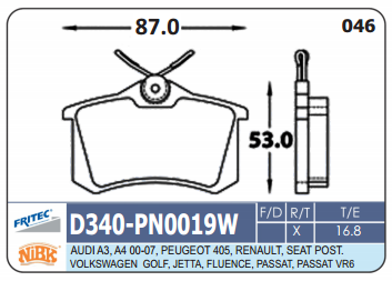 Pastilla de freno para HONDA ACCORD LX 2011 POS D1451 marca FRITEC